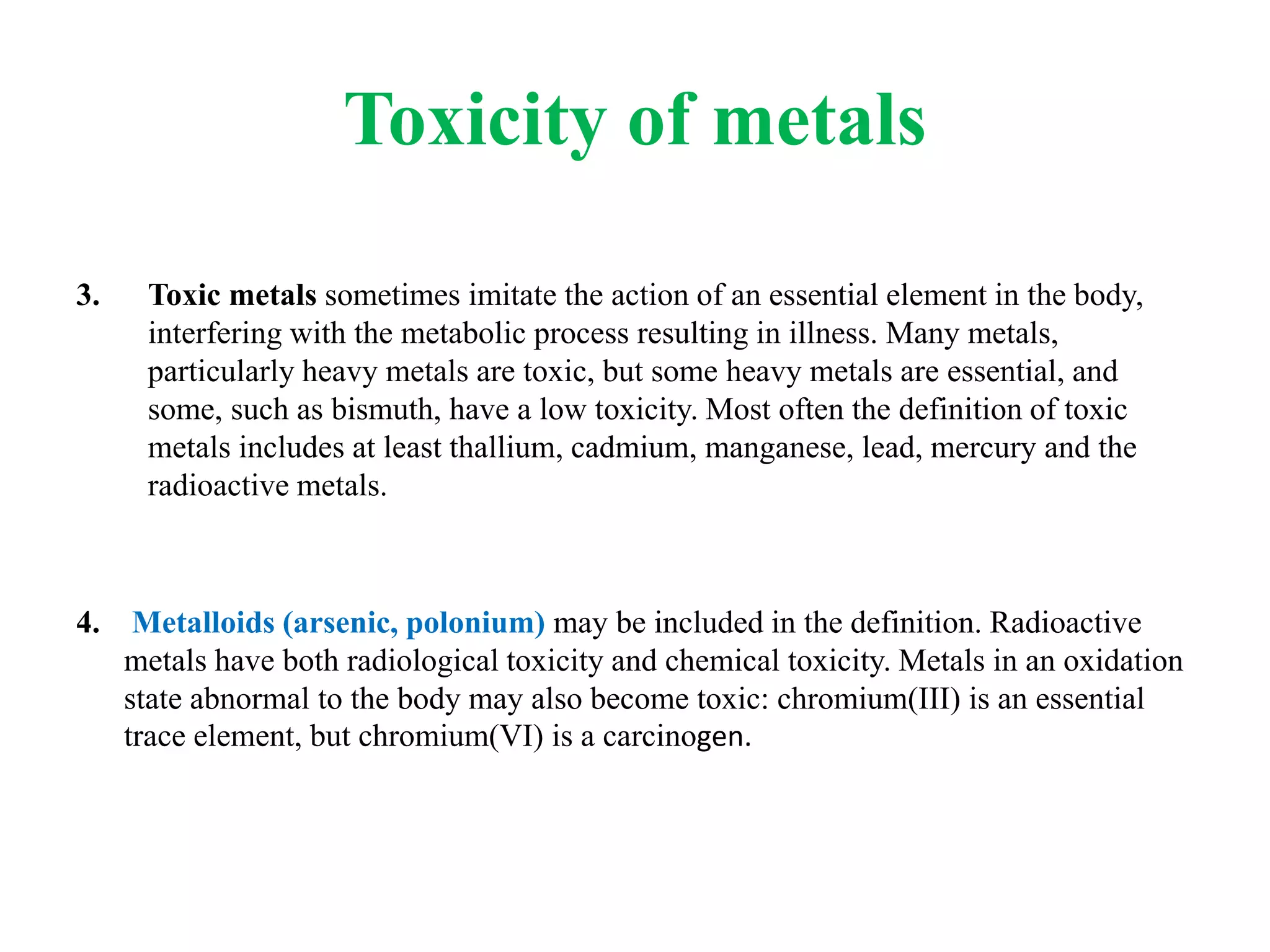 Metal toxicity (Arsenic, Lead, Mercury) | PPTX