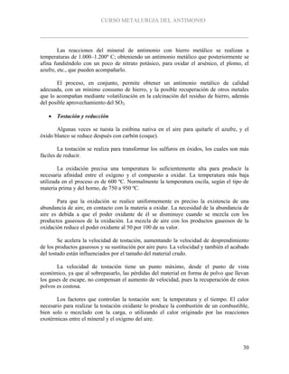 Metalurgía del Antimonio | PDF