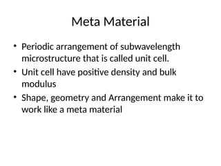 Metamaterial - Acoustic material and properties.pptx