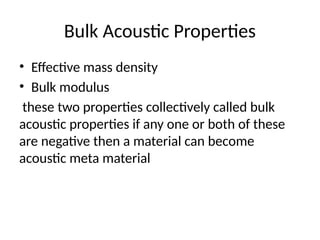 Metamaterial - Acoustic material and properties.pptx