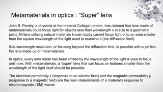 Metamaterials | PPTX | Physics | Science