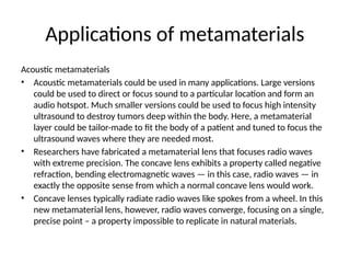 INTRODUCTION TO METAMATERIAL AND HOW THEY WORKS | PPTX