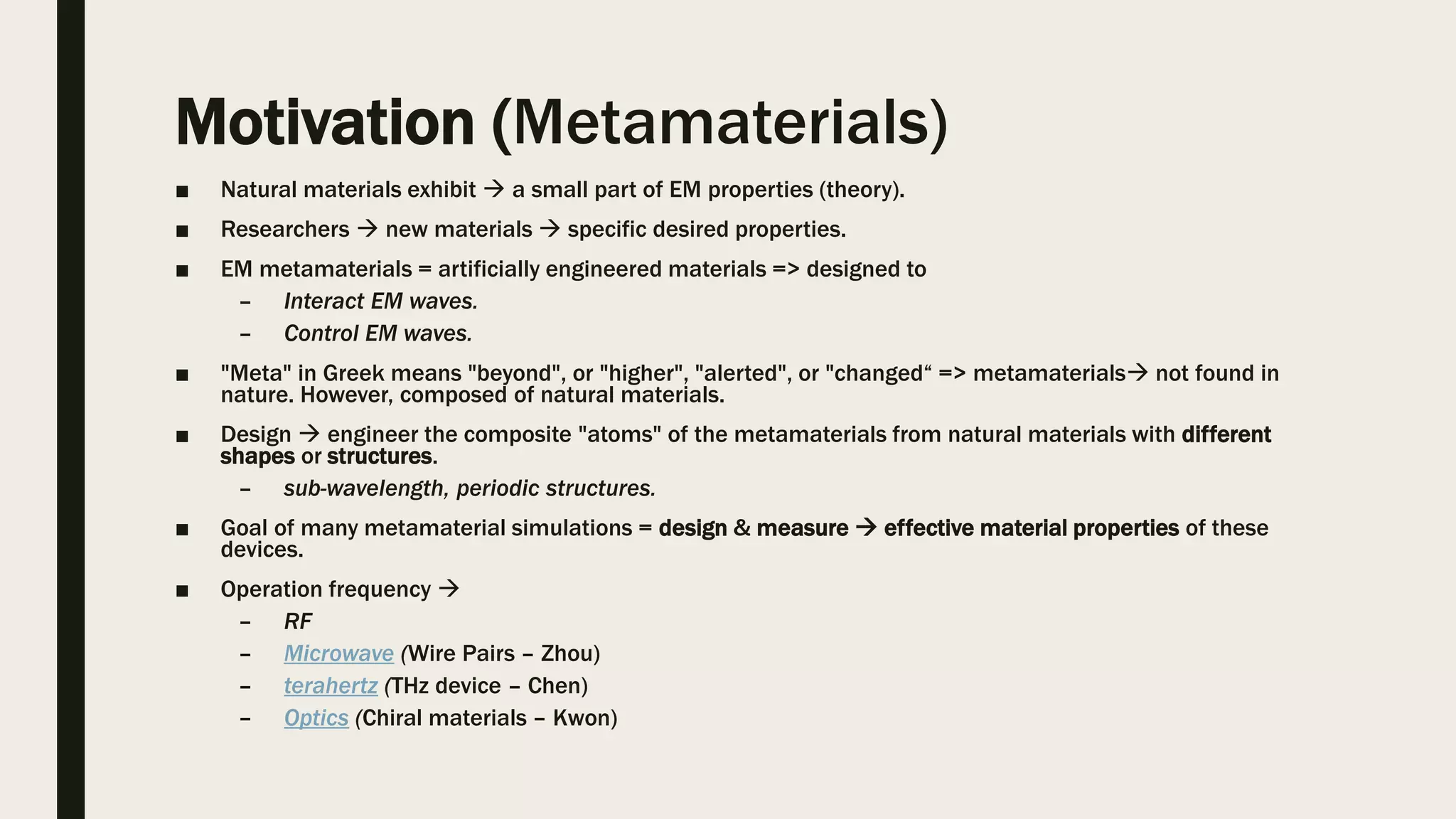 How to simulate Metamaterials using lumerical and Some literature ...