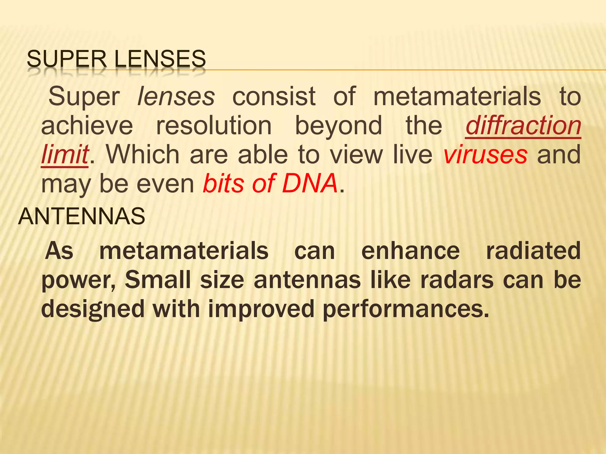 Metamaterials, A great achievement of material science | PPTX