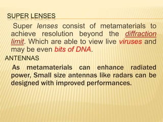 Metamaterials, A great achievement of material science | PPTX