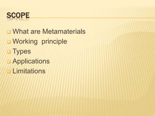Metamaterials, A great achievement of material science | PPTX