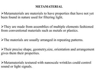 Metametarial novel polarizing fiter | PPTX