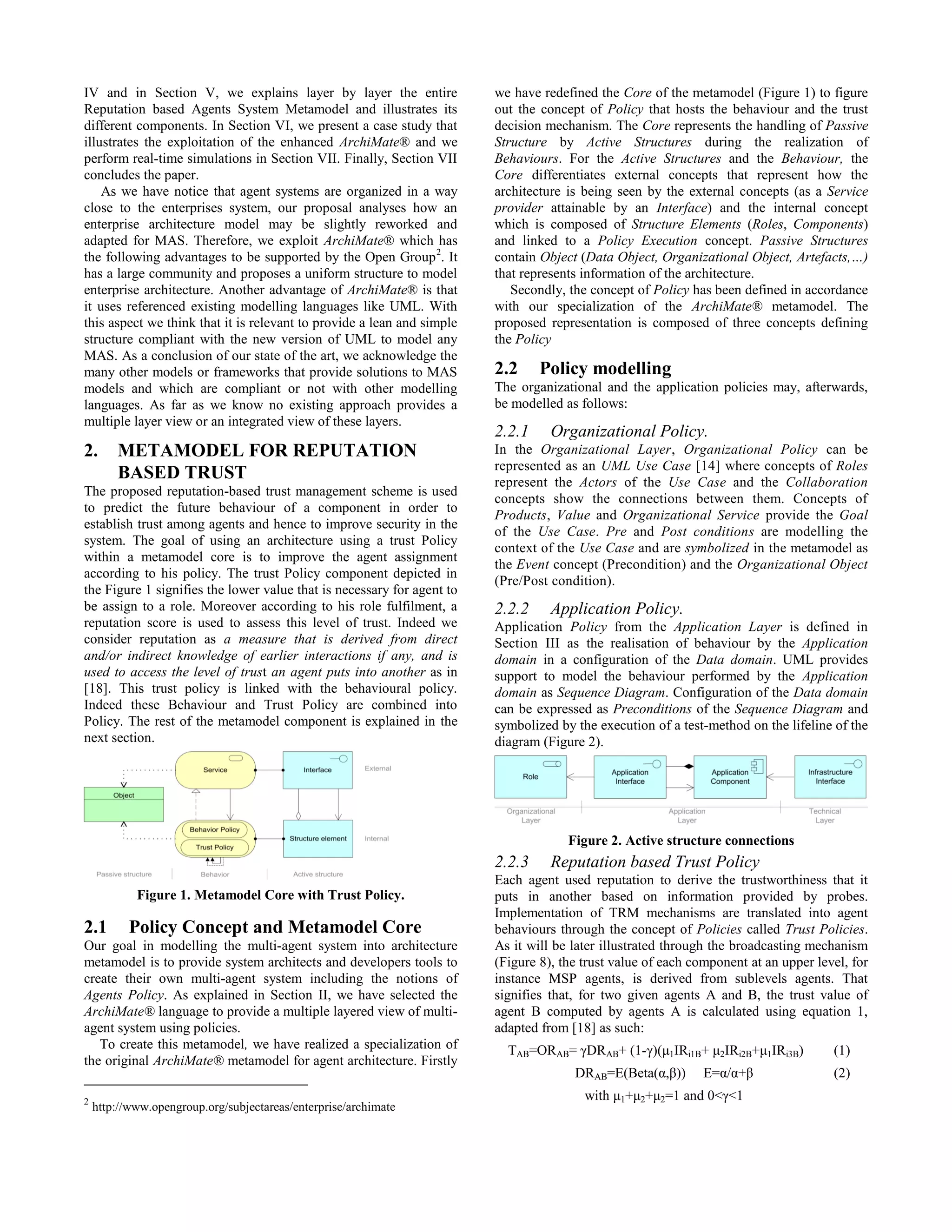 Metamodel for reputation based agents system – case study for electrical distribution scada ...