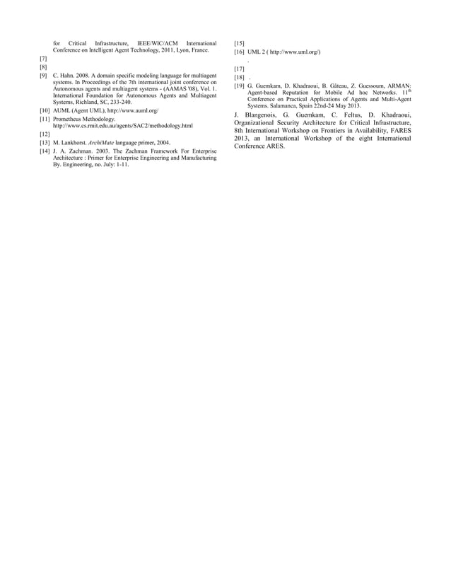 Metamodel for reputation based agents system – case study for electrical distribution scada ...