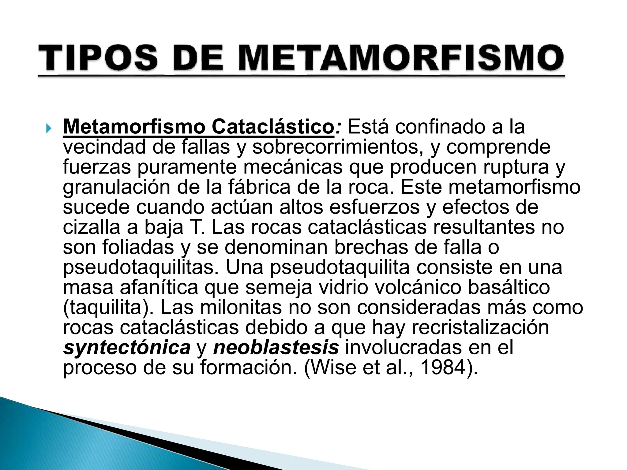 ROCAS METAMÓRFICAS, TIPOS DE METAMORFISMO | PPT