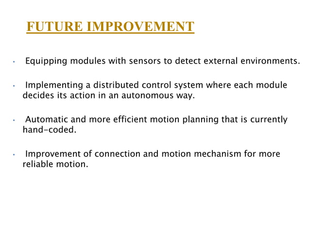 Metamorphic Robots | PPTX | Robotics | Technology & Computing