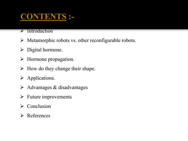 Metamorphic Robots | PPTX | Robotics | Technology & Computing
