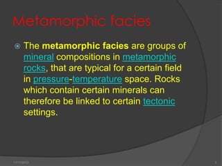 Metamorphic facies | PPTX