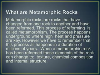 Metamorphic rocks presentation | PPTX
