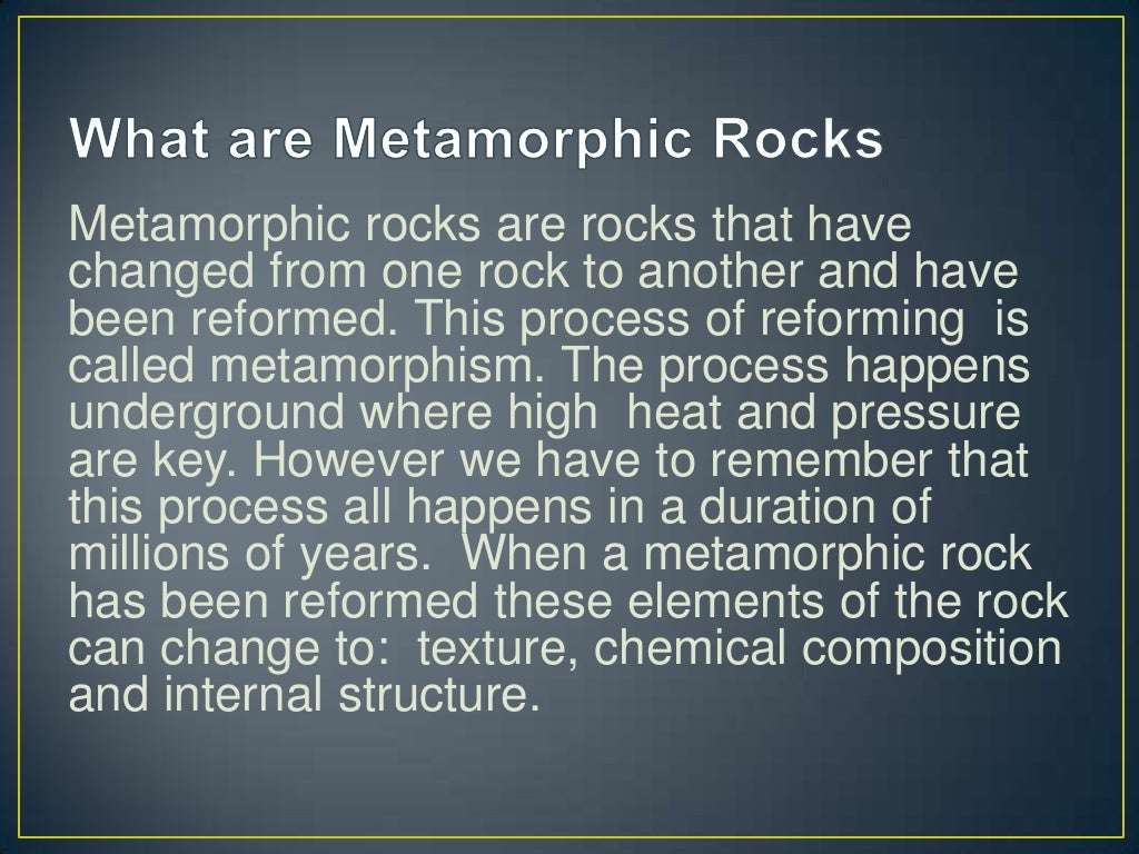Metamorphic rocks presentation