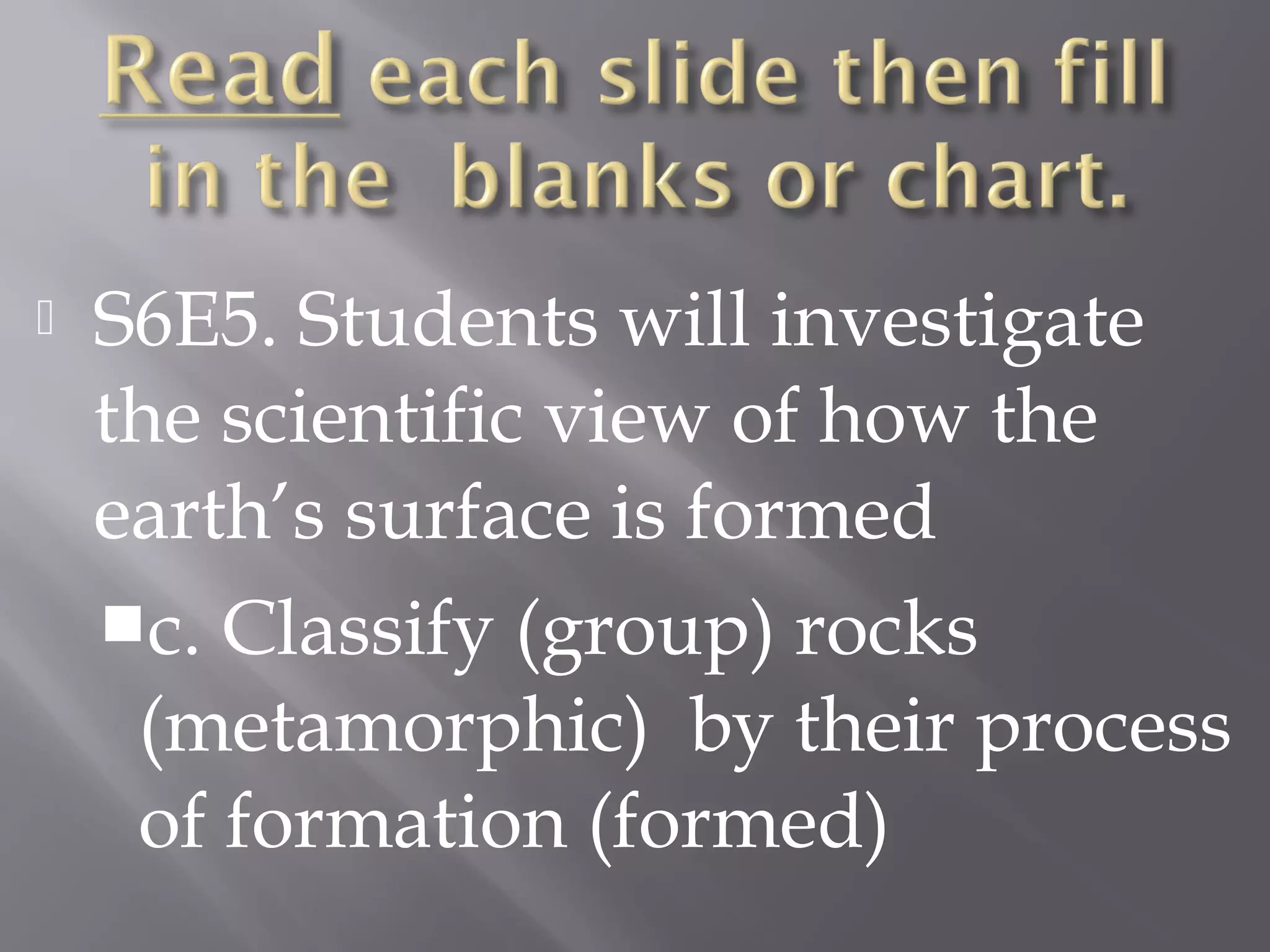 Metamorphic rocks process of formation 2014 | PPT