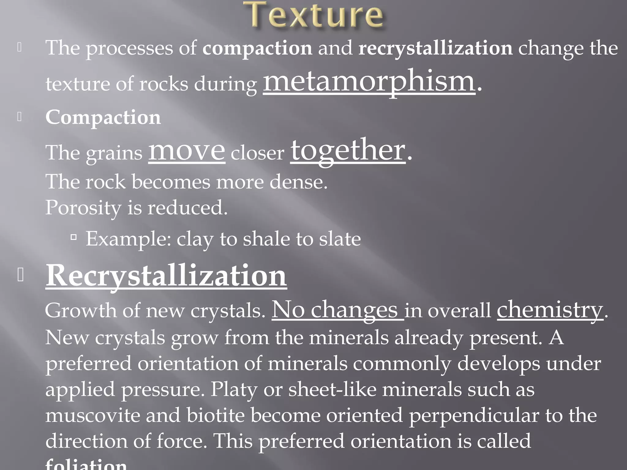 Metamorphic rocks process of formation 2014 | PPT