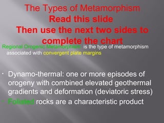 Metamorphic rocks process of formation 2014 | PPT | Geography | Science