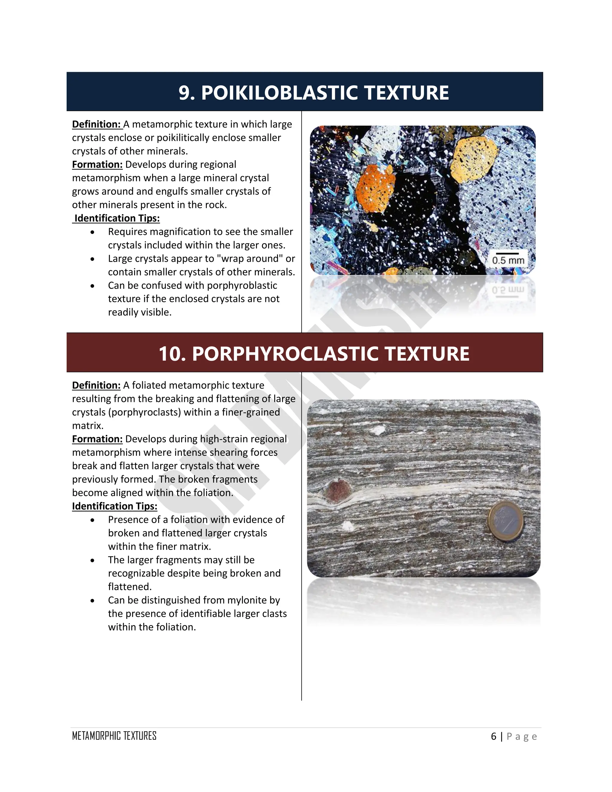 Metamorphic Texture | Geol. 509: FIELD GEOLOGY | PDF