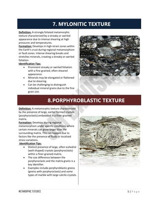 Metamorphic Texture | Geol. 509: FIELD GEOLOGY | PDF