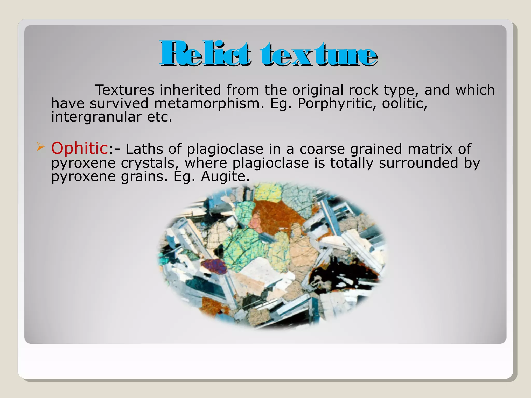 Metamorphic textures | PPT