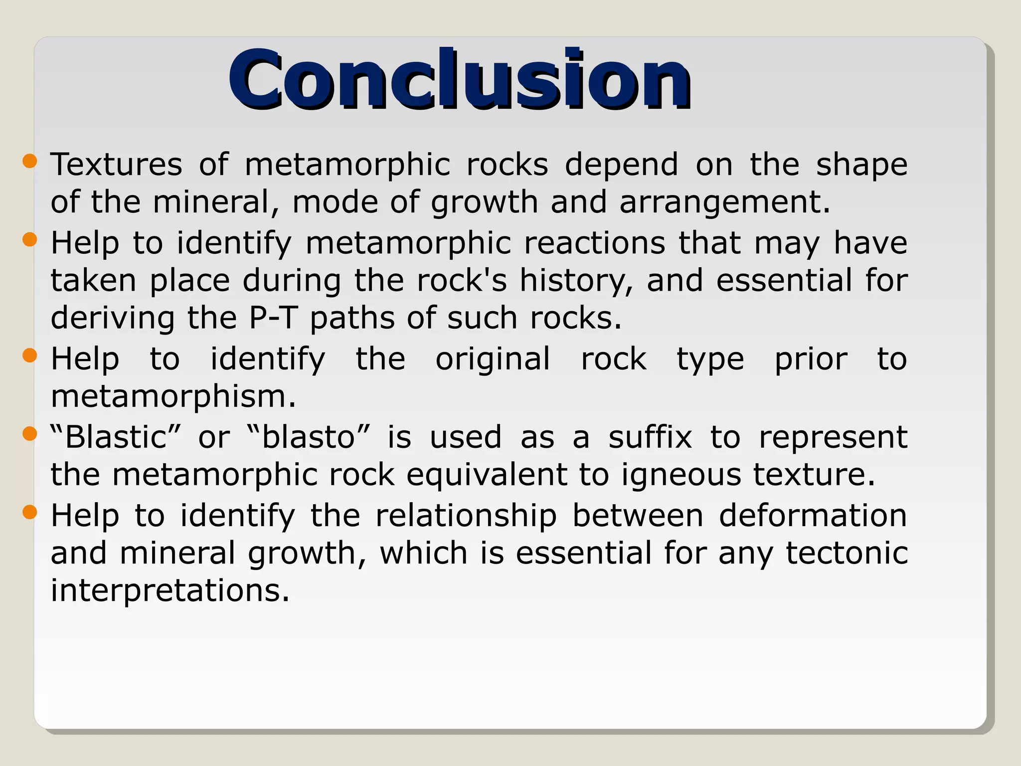 Metamorphic textures | PPT