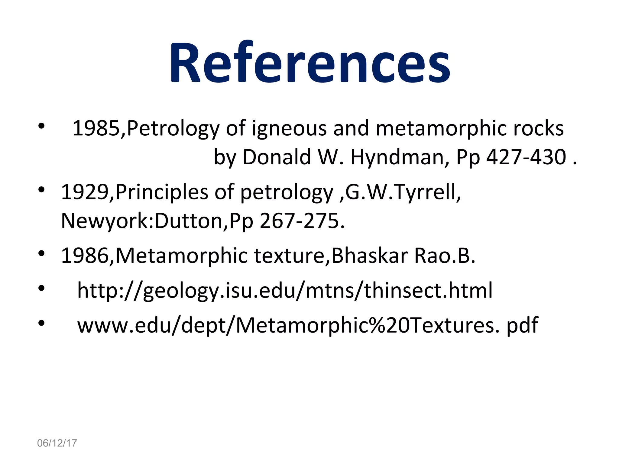 Metamorphic textures | PPT