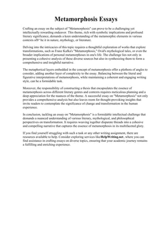 Metamorphosis Essays.pdf