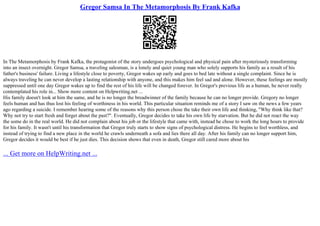 Metamorphosis Gregor Samsa Character Analysis | PPT