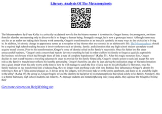 Metamorphosis Kafka Analysis | PPT