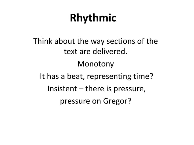 Metamorphosis language | PPTX | Theater | Fine Art