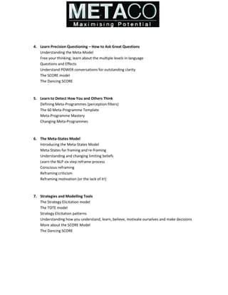 Meta NLP Curriculum | PDF