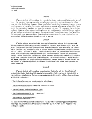 technology teaching synthesis | DOCX