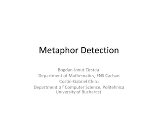 Metaphor detection | PPT