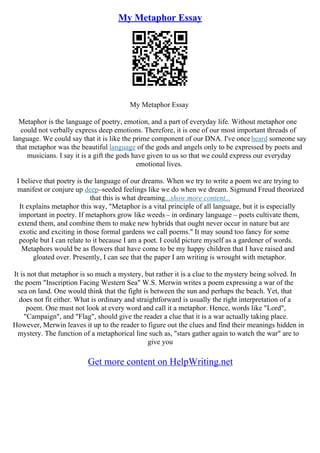 Metaphor Essay | PDF | Science