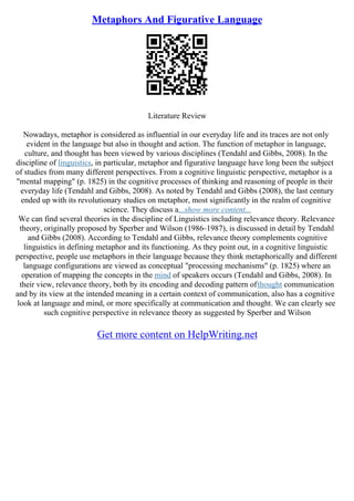 Metaphor Essay | PDF | Science