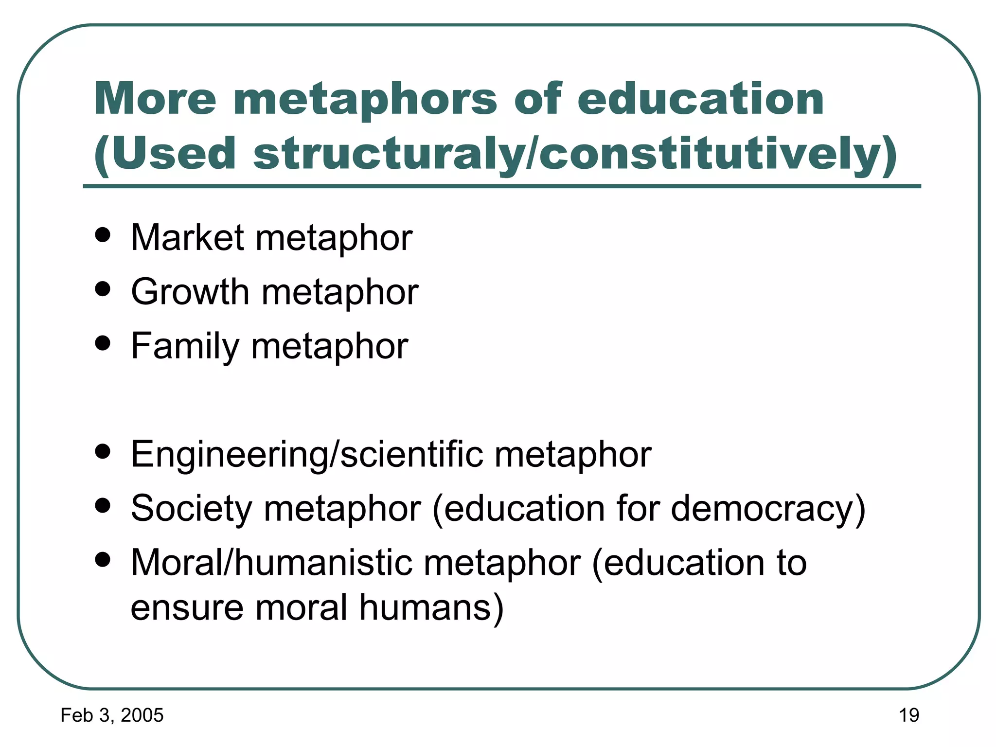 Metaphors in education 2 | PPT