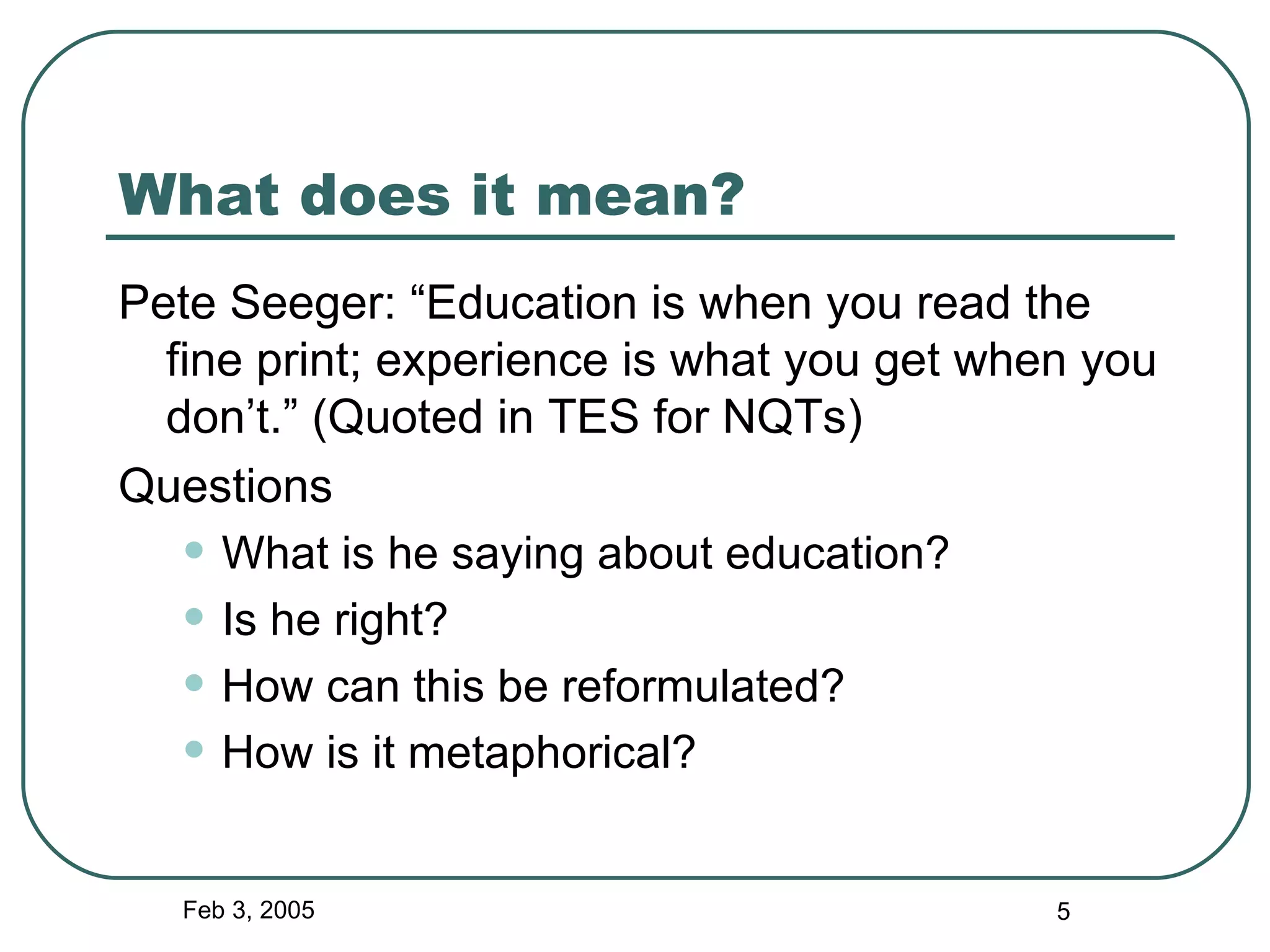 Metaphors in education | PPT