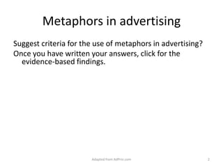 Metaphors in advertising | PPTX