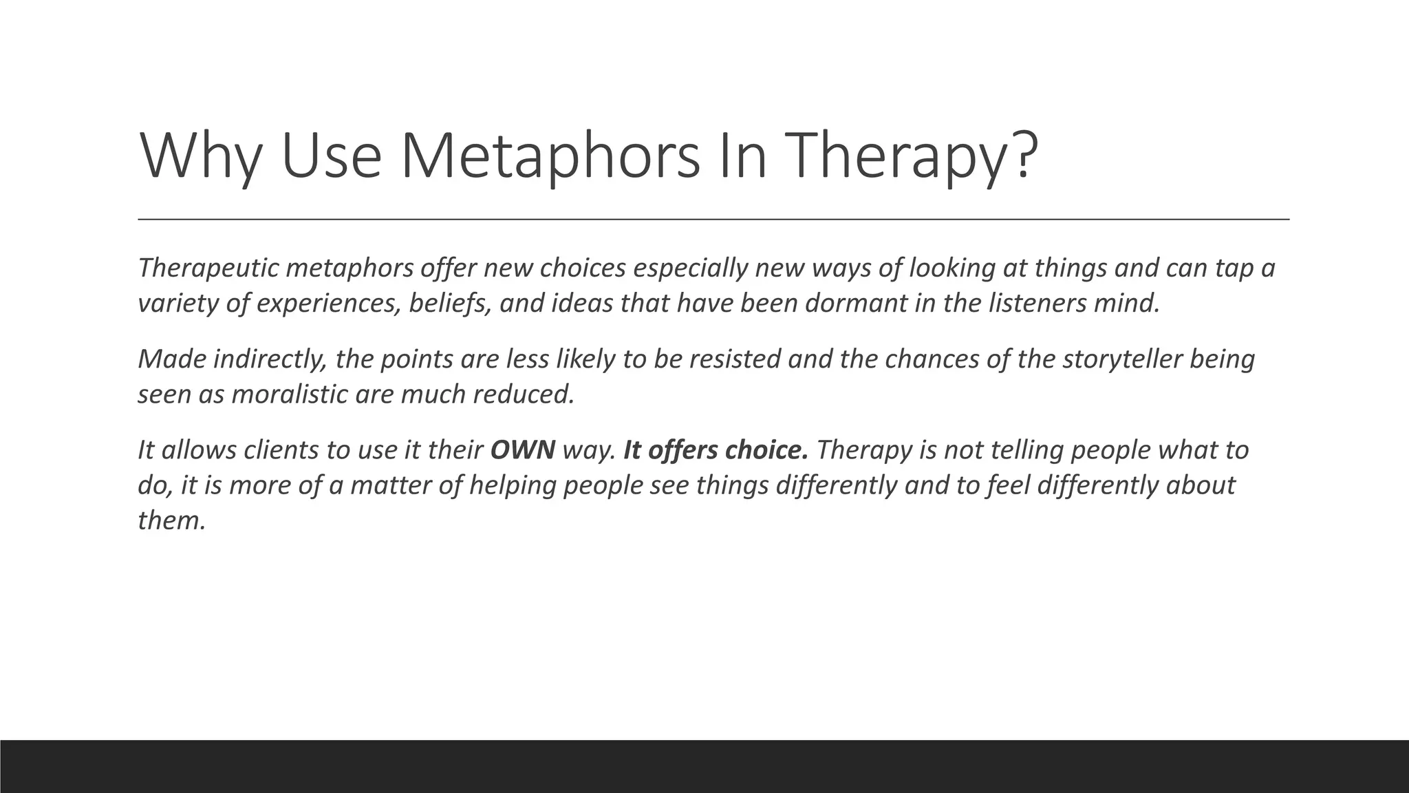 Metaphors in therapy | PPT