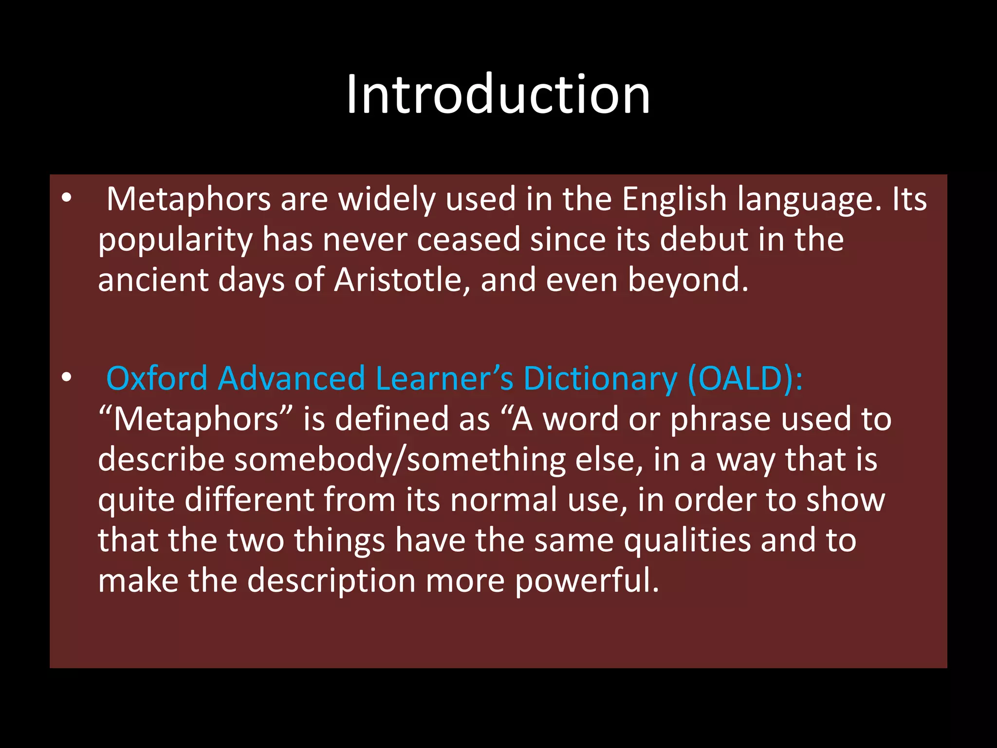 Metaphors presentation | PPTX