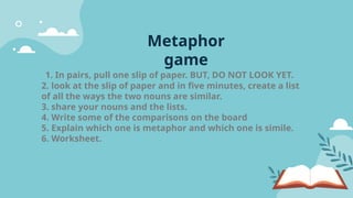 Metaphor vs Simile literature secondary and A level | PPT