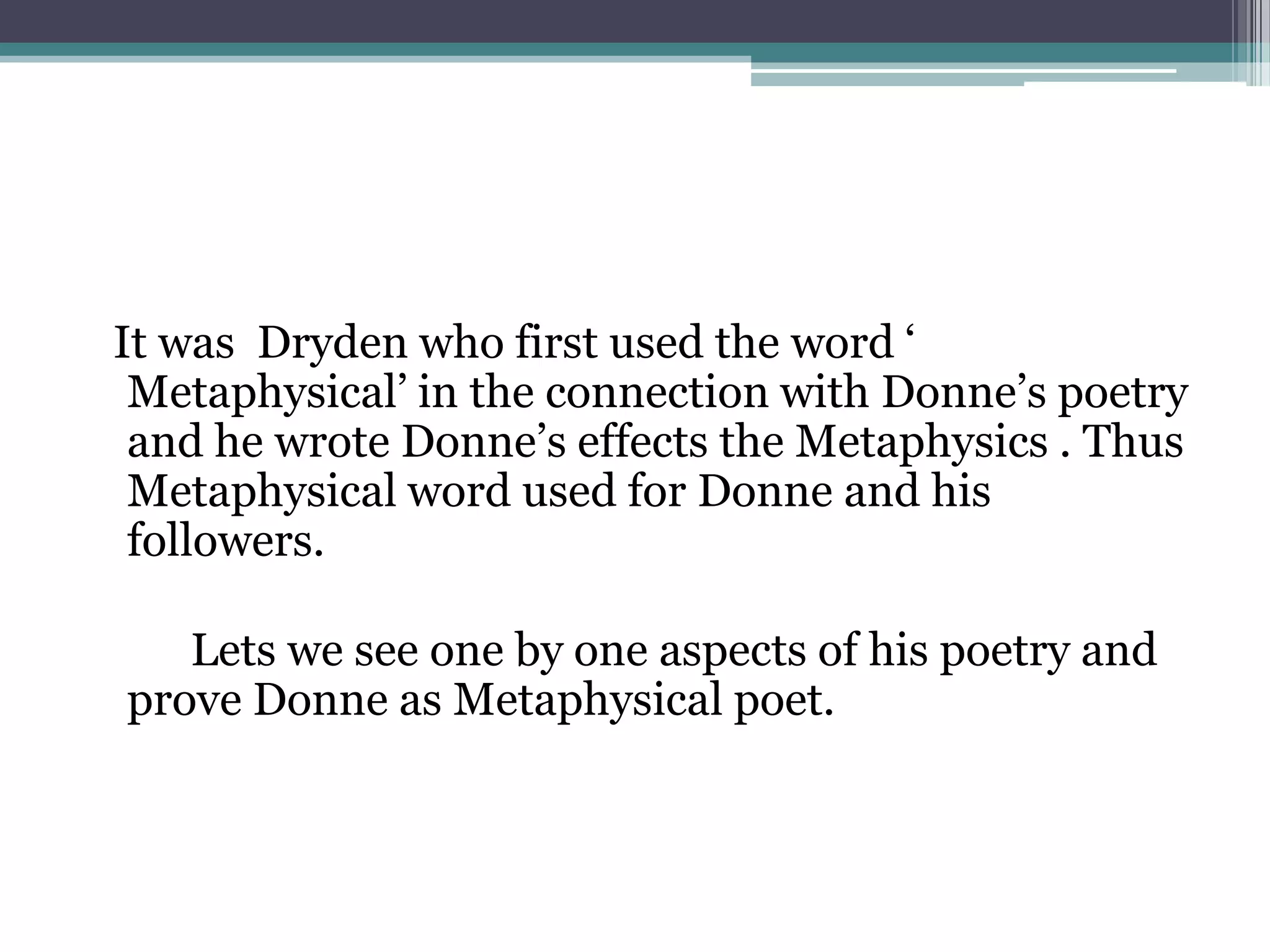 Metaphysical Poet John Donne | PPTX