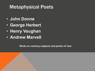 Metaphysical poetry | PPT