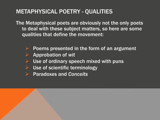 Metaphysical poetry | PPT