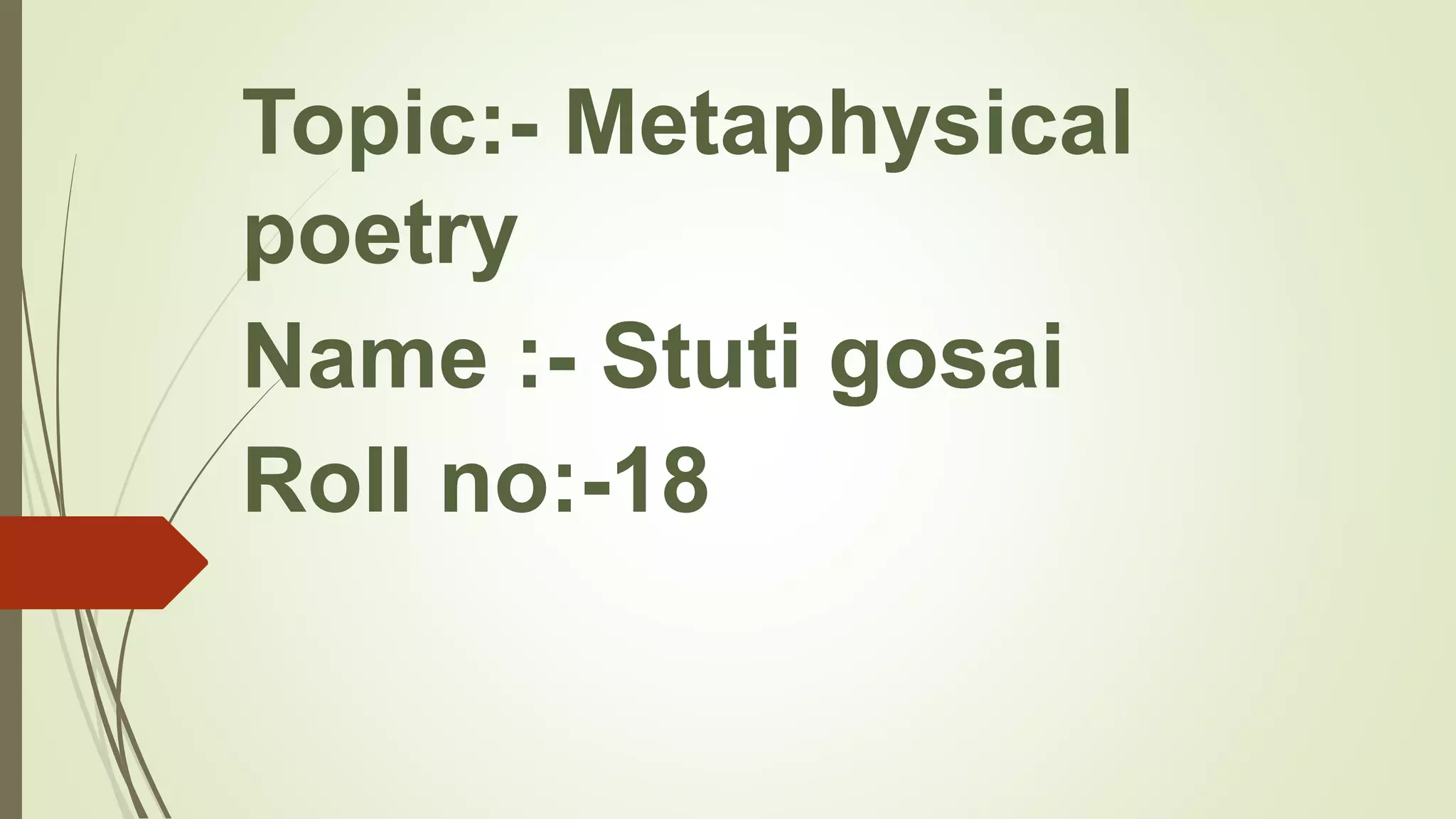 Metaphysical poetry | PPTX