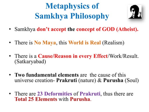 Metaphysics of samkhya philosophy | PPTX | Hinduism | Religion ...