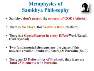 Metaphysics of samkhya philosophy | PPT
