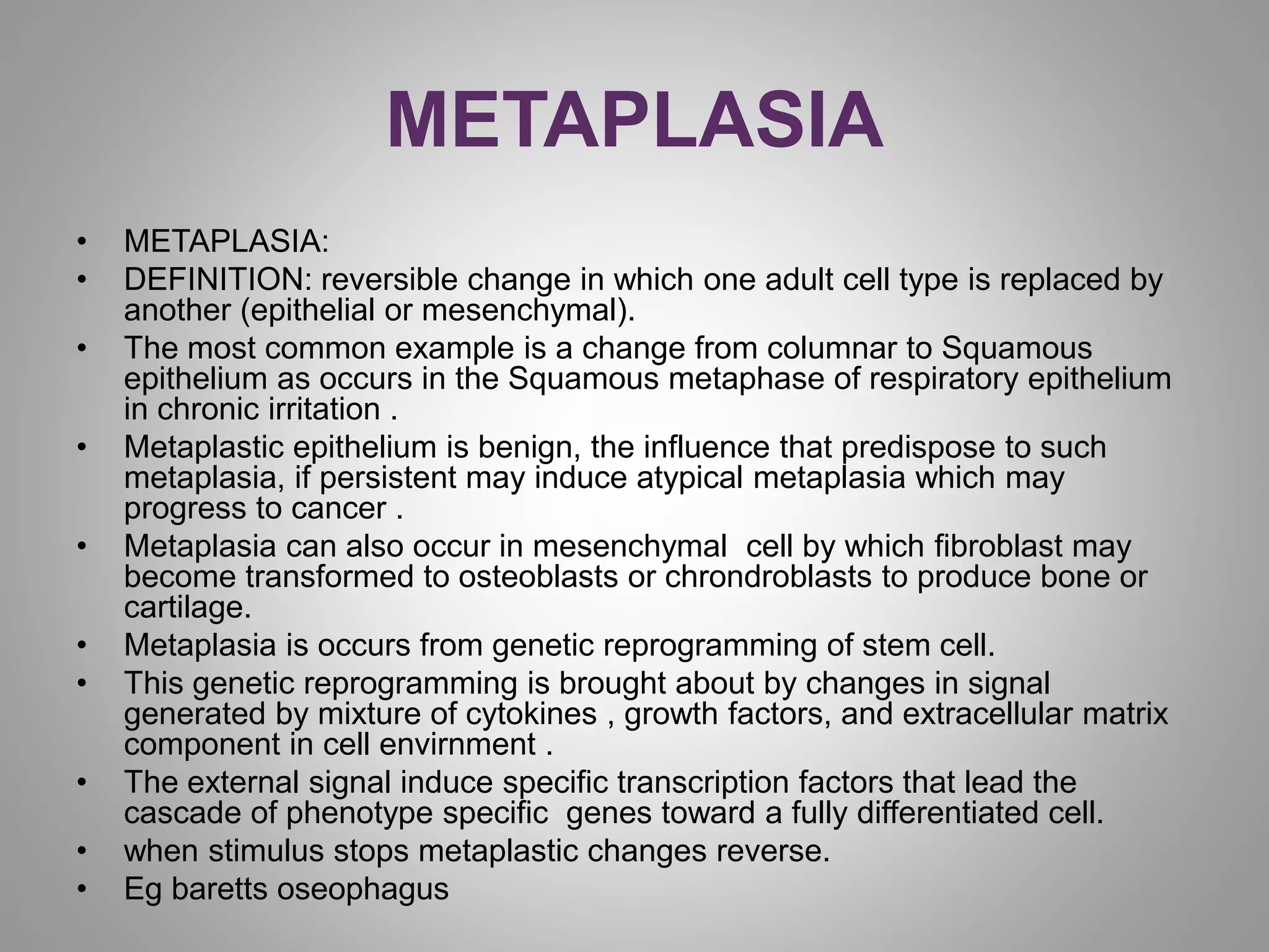 Metaplasia | PPTX