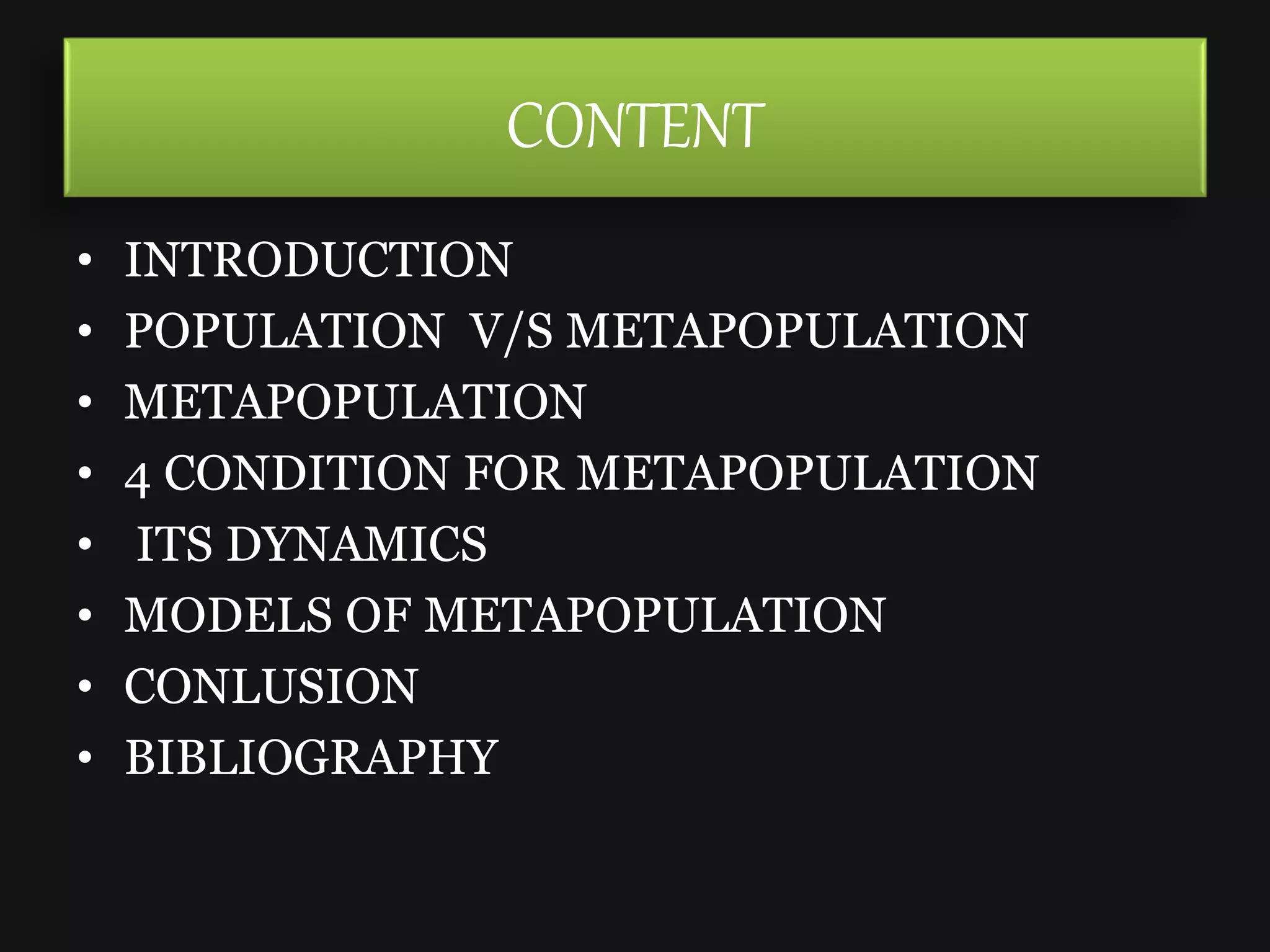 Metapopulation | PPTX